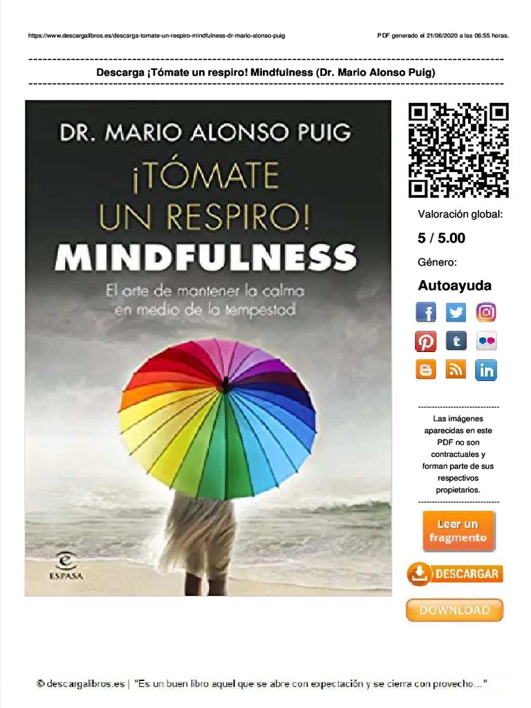 Descarga Tomate Un Respiro Mindfulness DR Mario Alonso Puig PDF | PDF ...