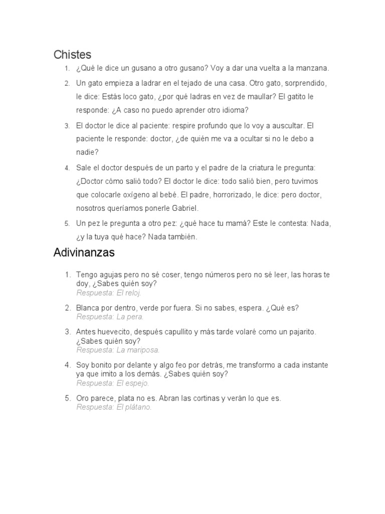 Chistes, trabalenguas y refranes | PDF