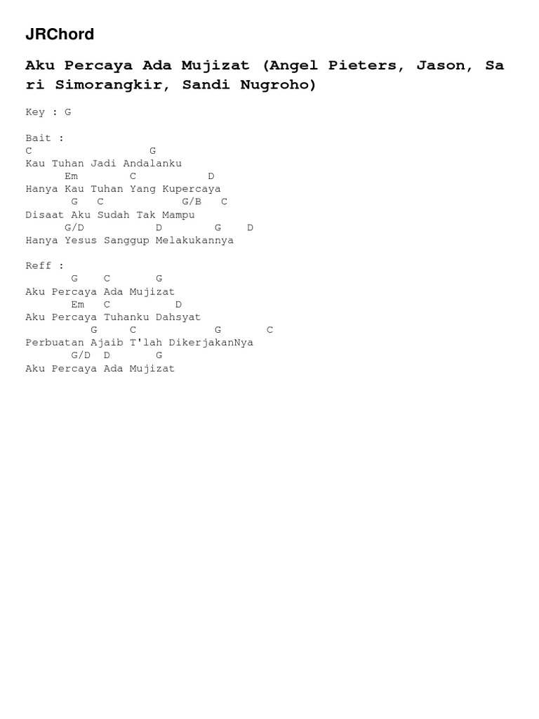 Aku Percaya Ada Mujizat Angel Pieters Jason Sari Simorangkir Sandi ...