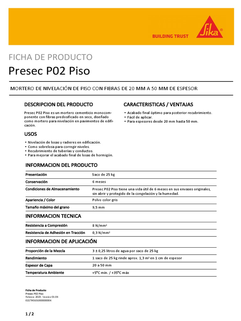 Presec p02 Floor | PDF | Hormigón | Agua