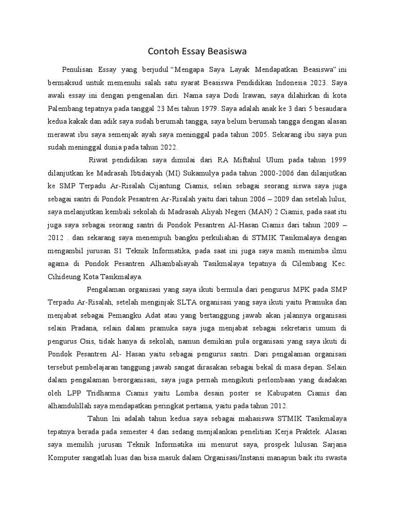 Contoh_Essay_Beasiswa | PDF