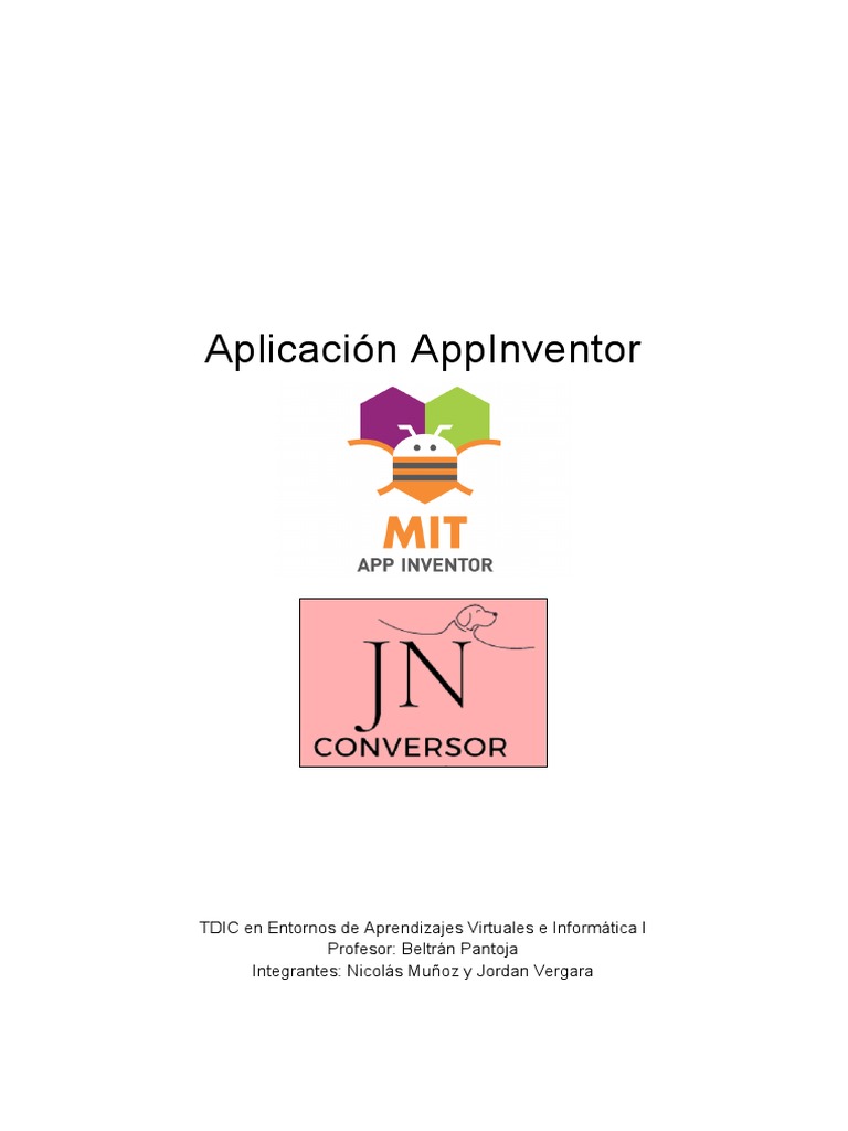 Informe App Inventor - Conversor de Unidades de Distancia y Volumen | PDF | Interfaces gráficas ...