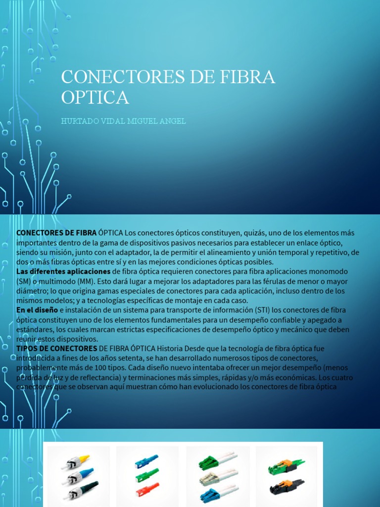Conectores de Fibra Optica | PDF | Fibra óptica | Óptica