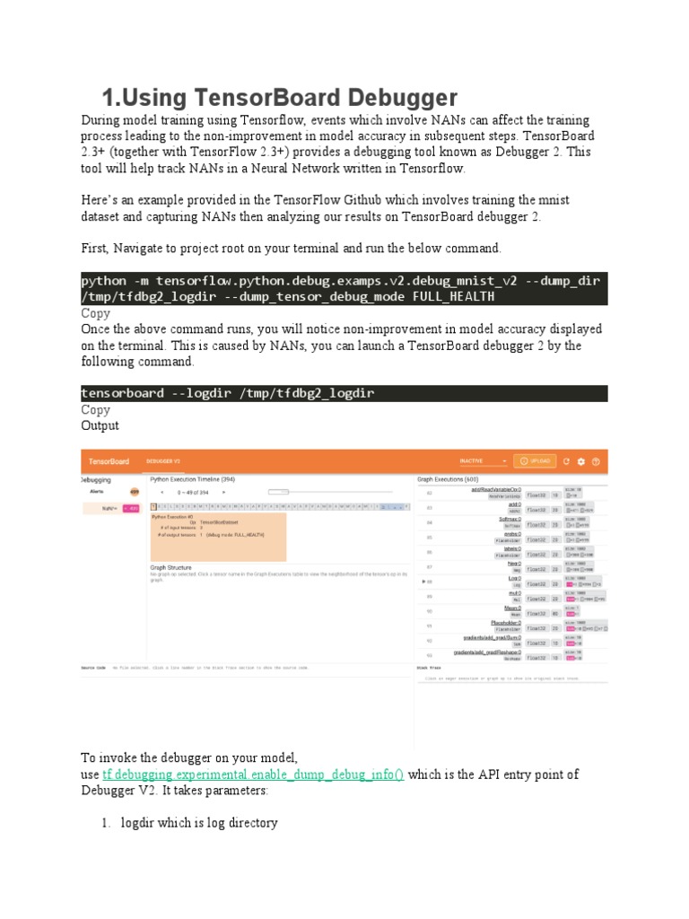 Tensor Board for Model Debugging and Visualization | PDF | Software Engineering | Information ...