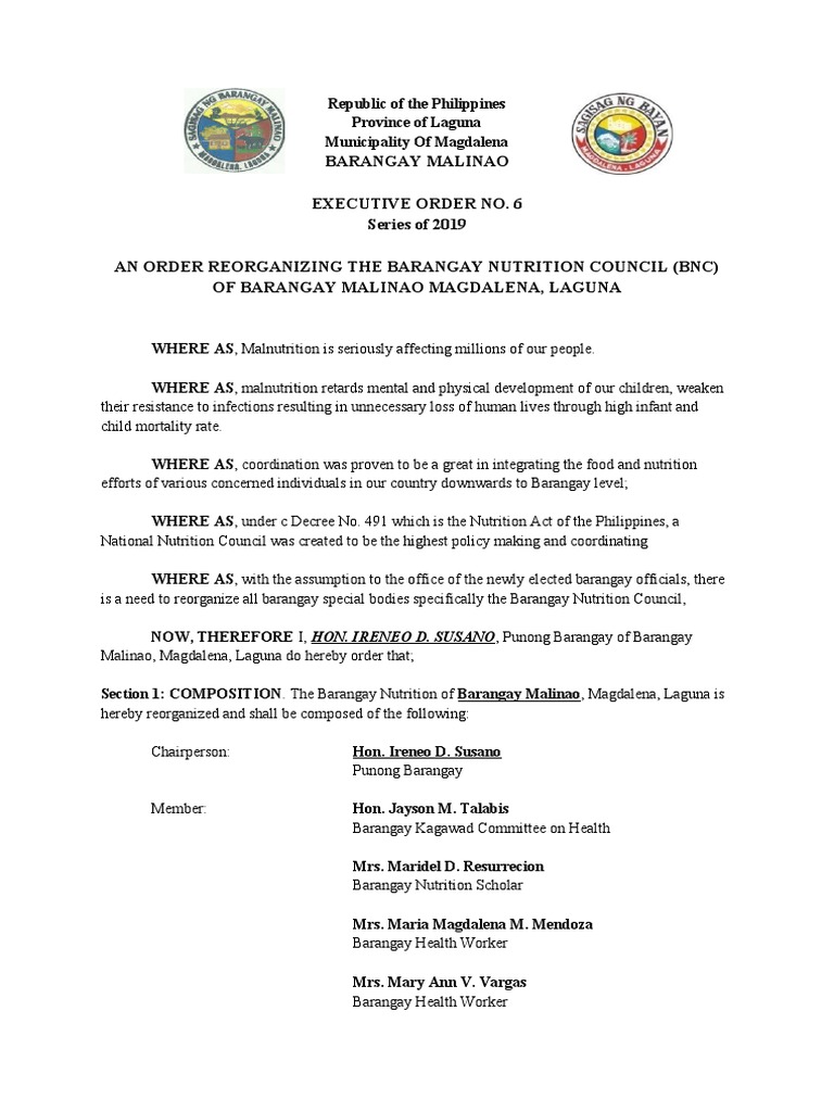 Eo Reorganizing of BNC | PDF | Malnutrition | Health Care