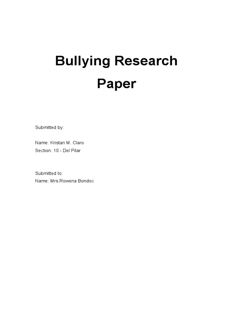 Research Paper | PDF | Bullying | Cyberbullying