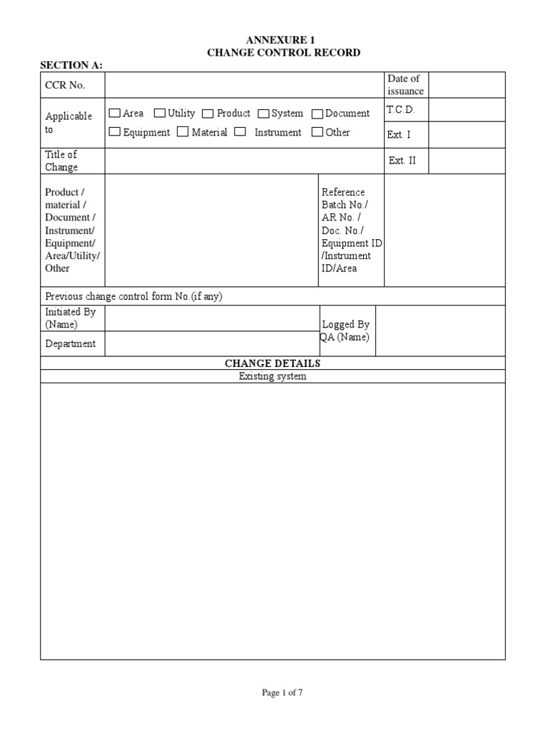 Annexure-1-CHANGE-CONTROL-RECORD (1) | PDF