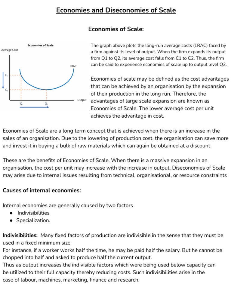 Understanding Economies and Diseconomies of Scale | PDF | Economies Of ...