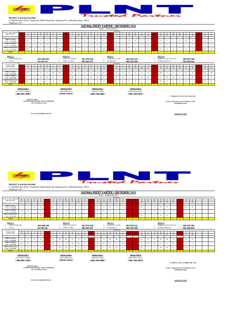 Jadwal Piket ULP 2023 | PDF