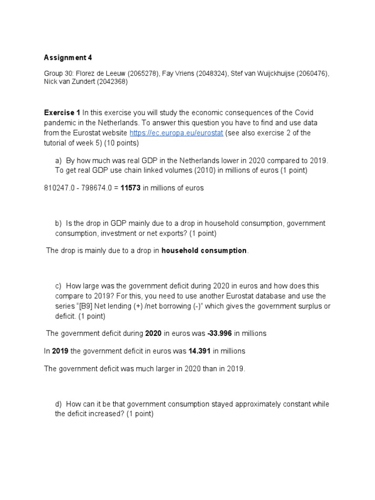 Economie - Assignment 4 - Group 30 | PDF | Government Budget Balance ...
