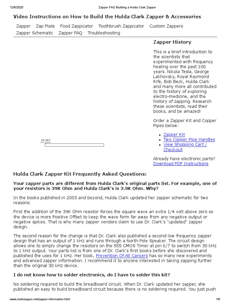 Zapper FAQ Building A Hulda Clark Zapper | PDF | Electronic Circuits | Resistor