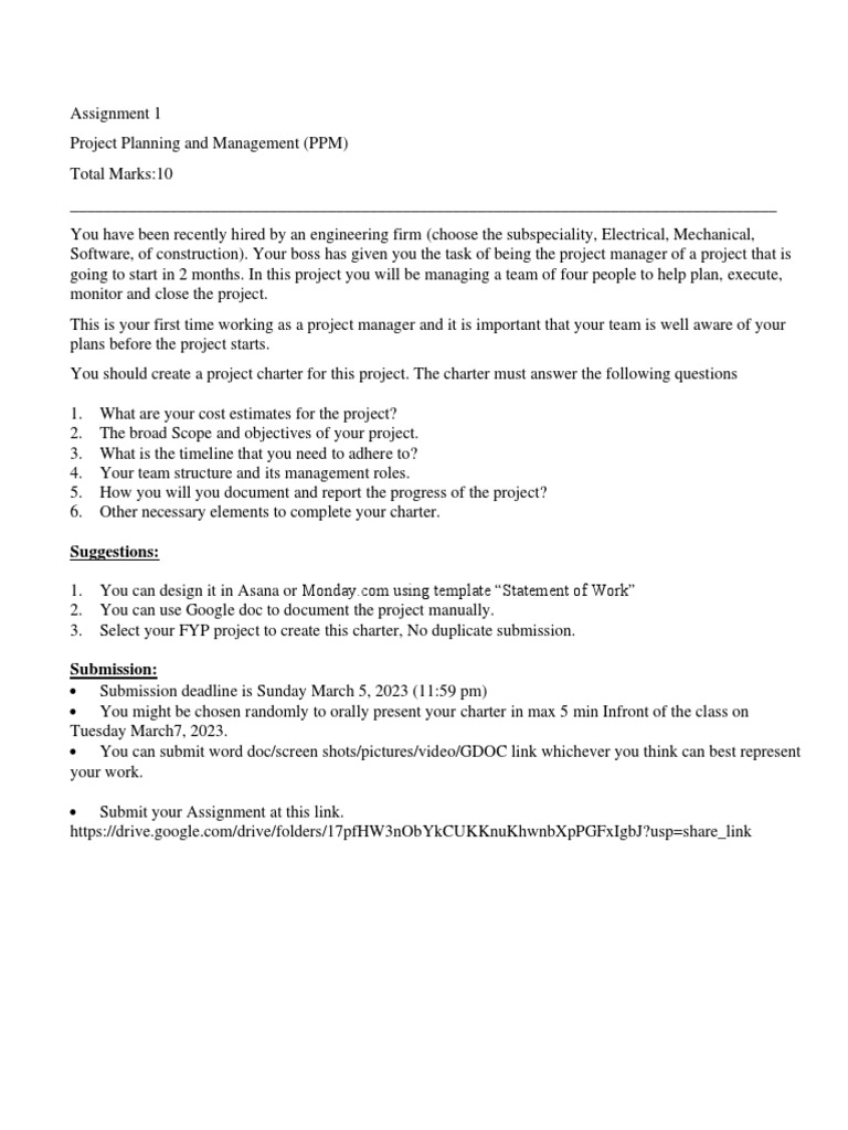 Assignment 1 - PPM | PDF