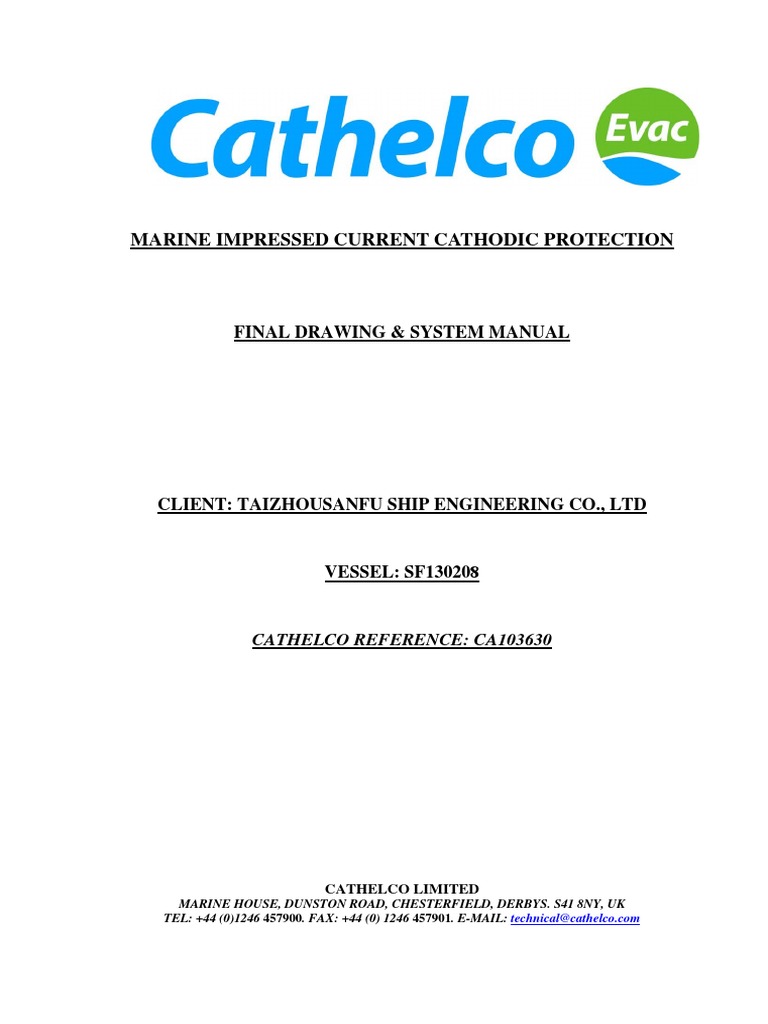 Cathelco Evac ICPP Manual | PDF | Corrosion | Anode