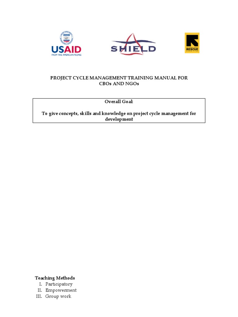 Project Cycle Management Training Manual For | PDF | Project Management ...