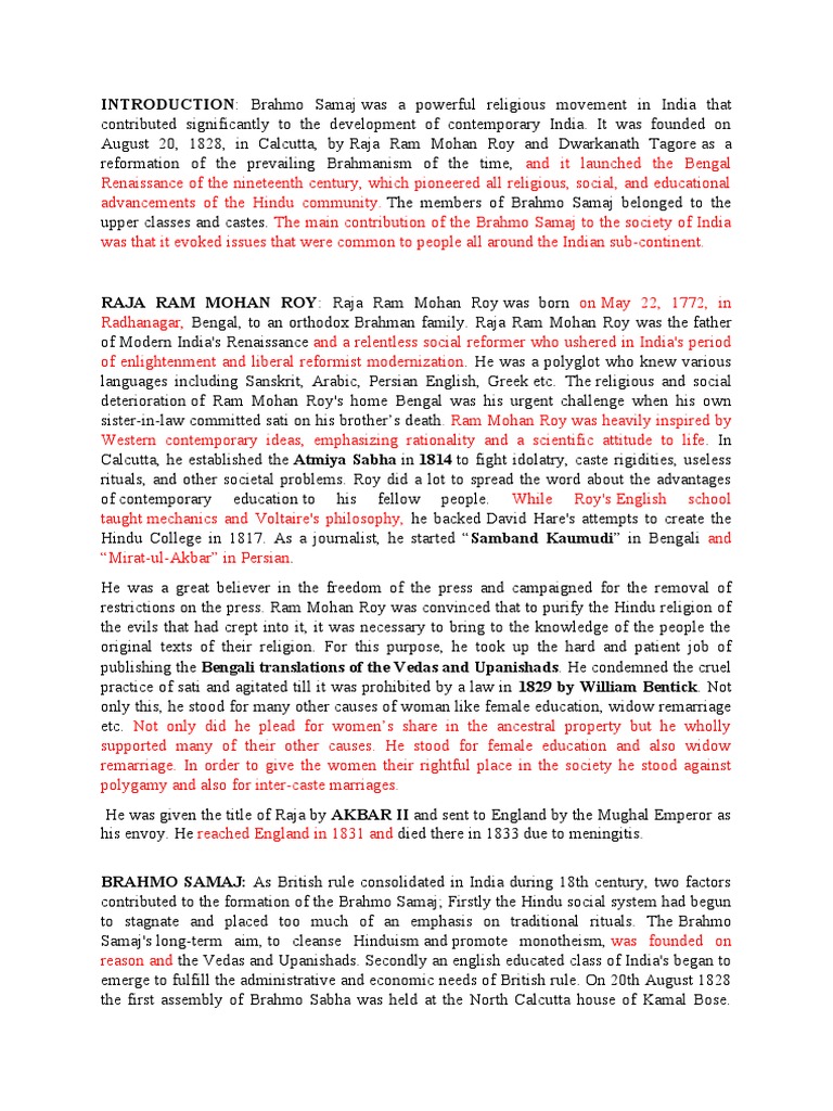 Brahmo Samaj | PDF | Theosophy | Religious Faiths