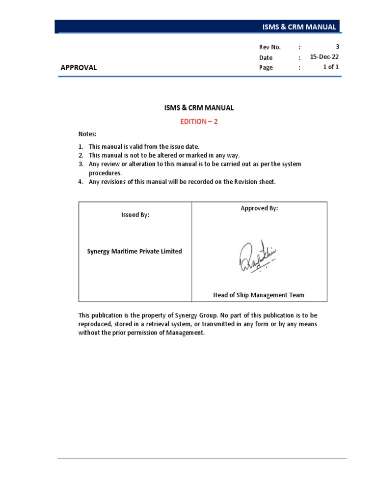 Isms CRM Manual | PDF | Information Security | Access Control