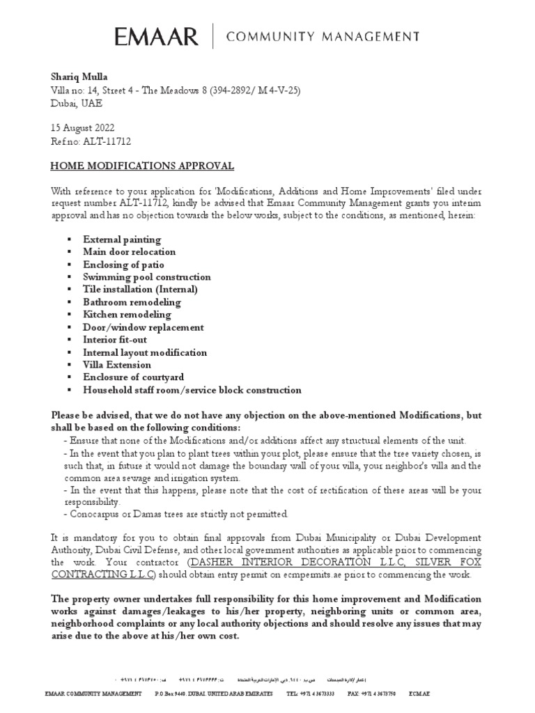 Emaar Noc | PDF | Swimming Pool | Dubai