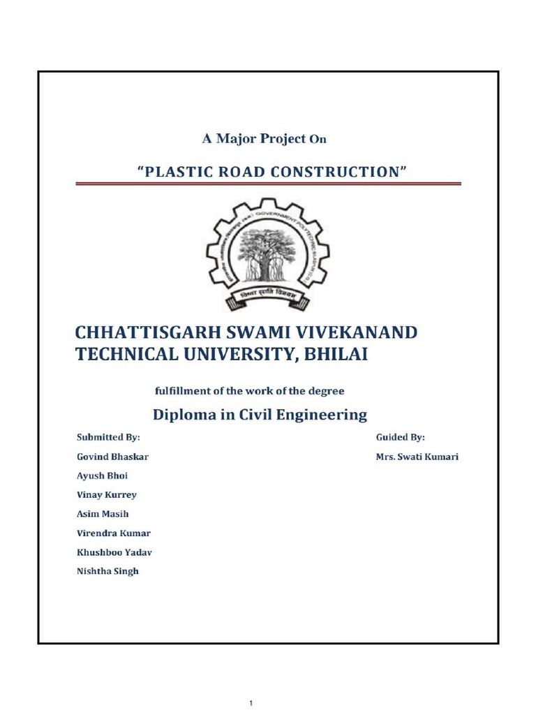Plastic Road Construction. | PDF