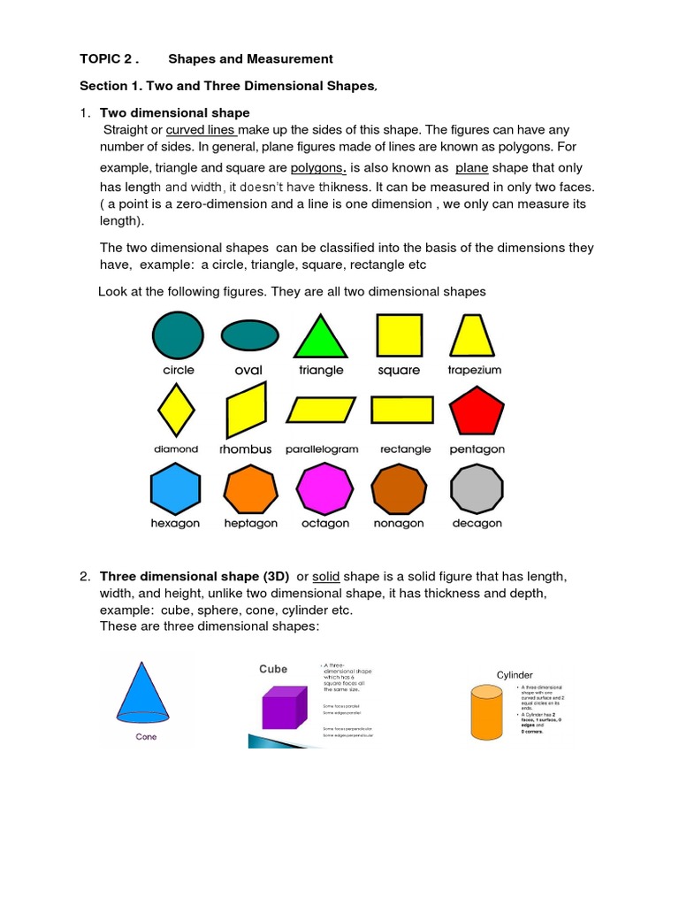 Shapes and Measurement | PDF | Shape | Length