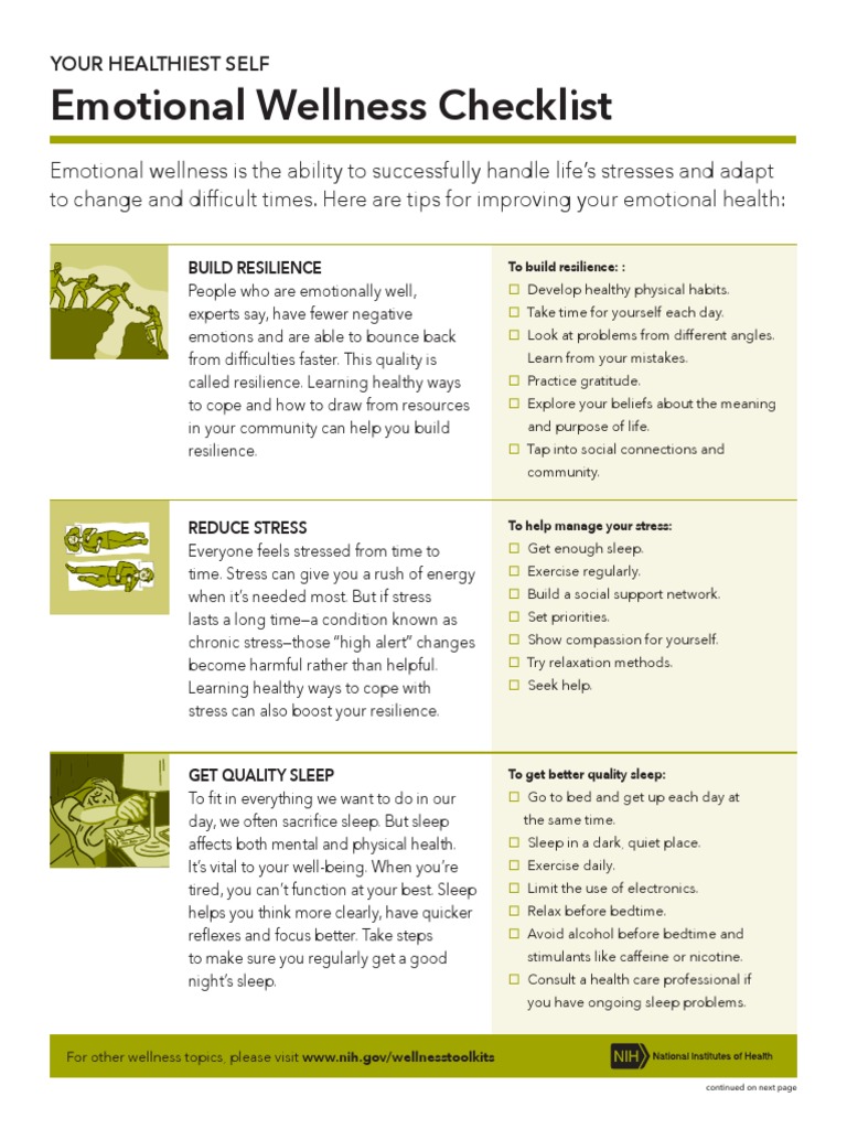 emotional-wellness-checklist-2022-7 | PDF | Psychological Resilience ...
