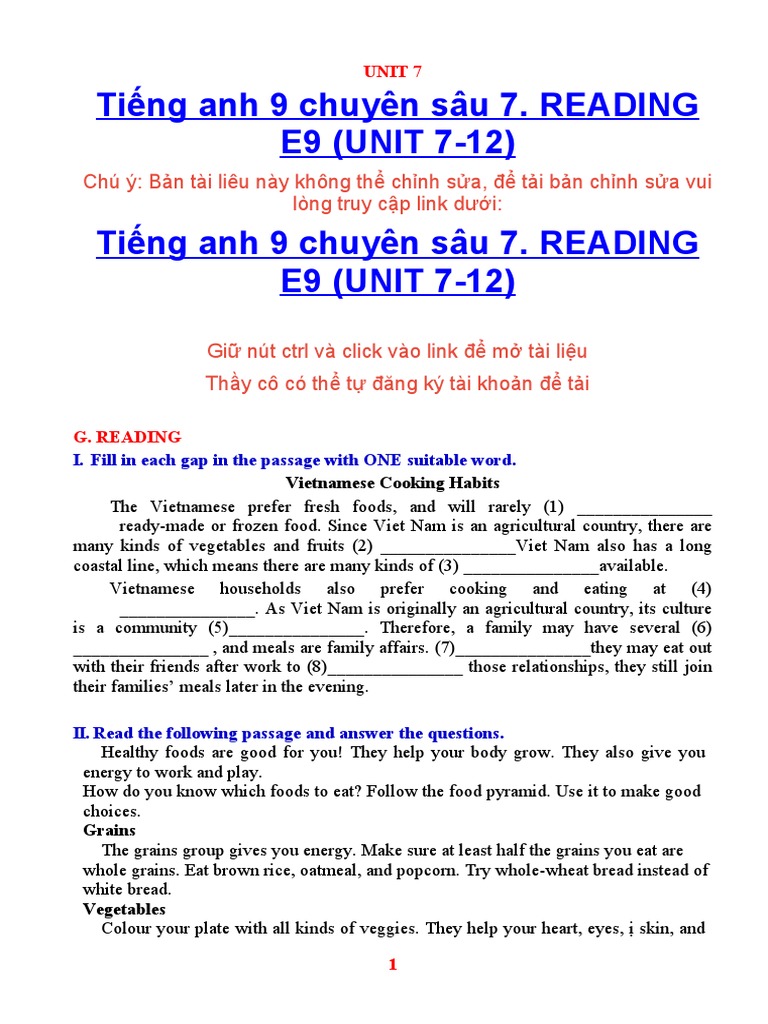 Reading E9 (Unit 7-12) | PDF | Mercury (Planet) | English Language