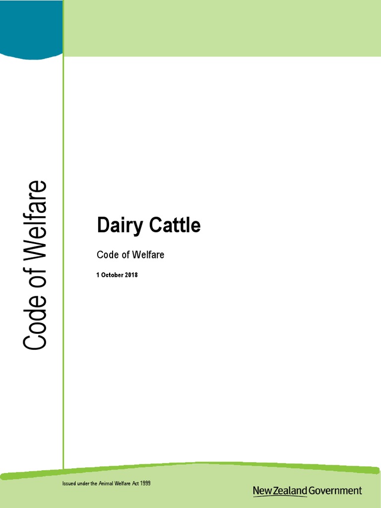 Code of Welfare Dairy Cattle | PDF | Dairy Cattle | Cattle