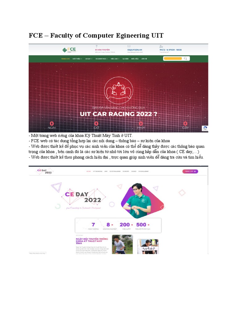 FCE - Faculty of Computer Egineering UIT | PDF
