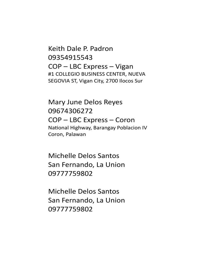 LBC Format Print | PDF