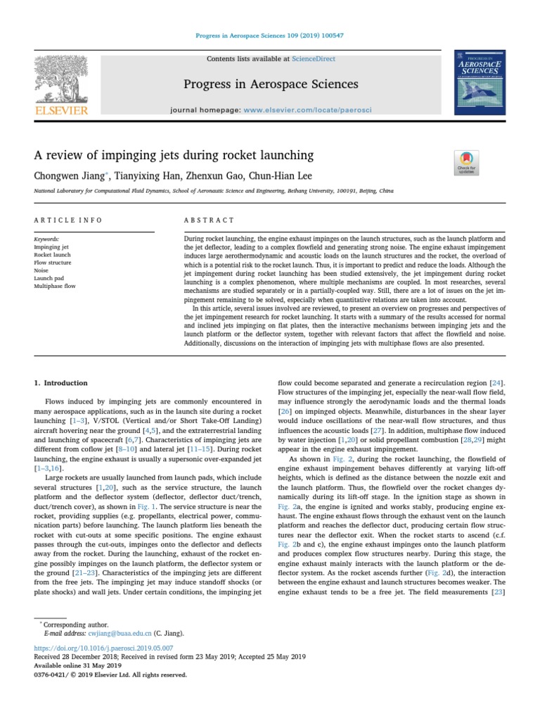 A Review of Impinging Jets During Rocket Launching | PDF | Jet Engine ...