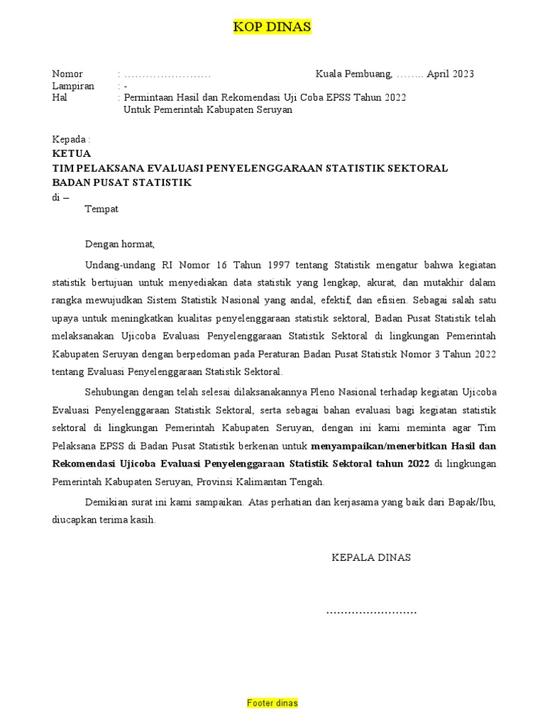 Lamp-Template Surat Permintaan Hasil EPSS | PDF Lamp-Template Surat Permintaan Hasil EPSS | PDF