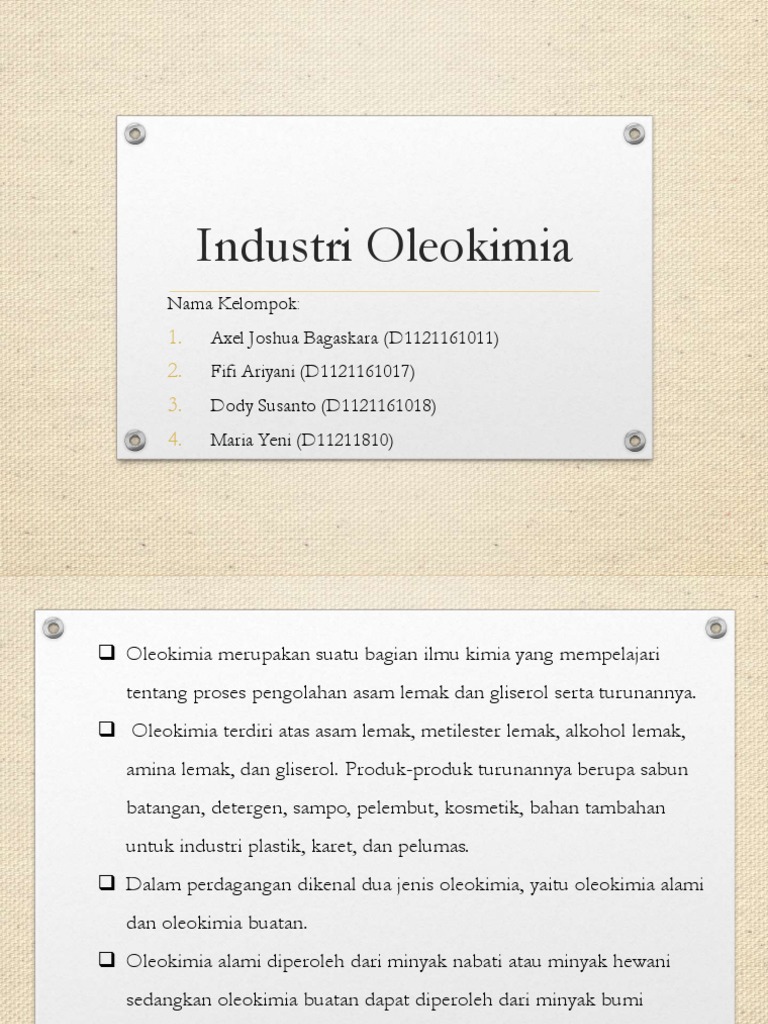Proses dan Produk Oleokimia dan Cat | PDF