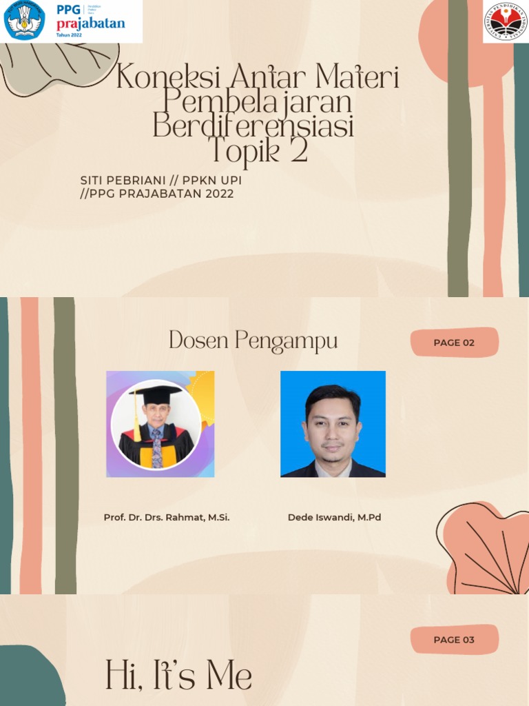 Koneksi Antar Materi pembelajaran berdiferensiasi topik 2 . SITI PEBRIANI | PDF