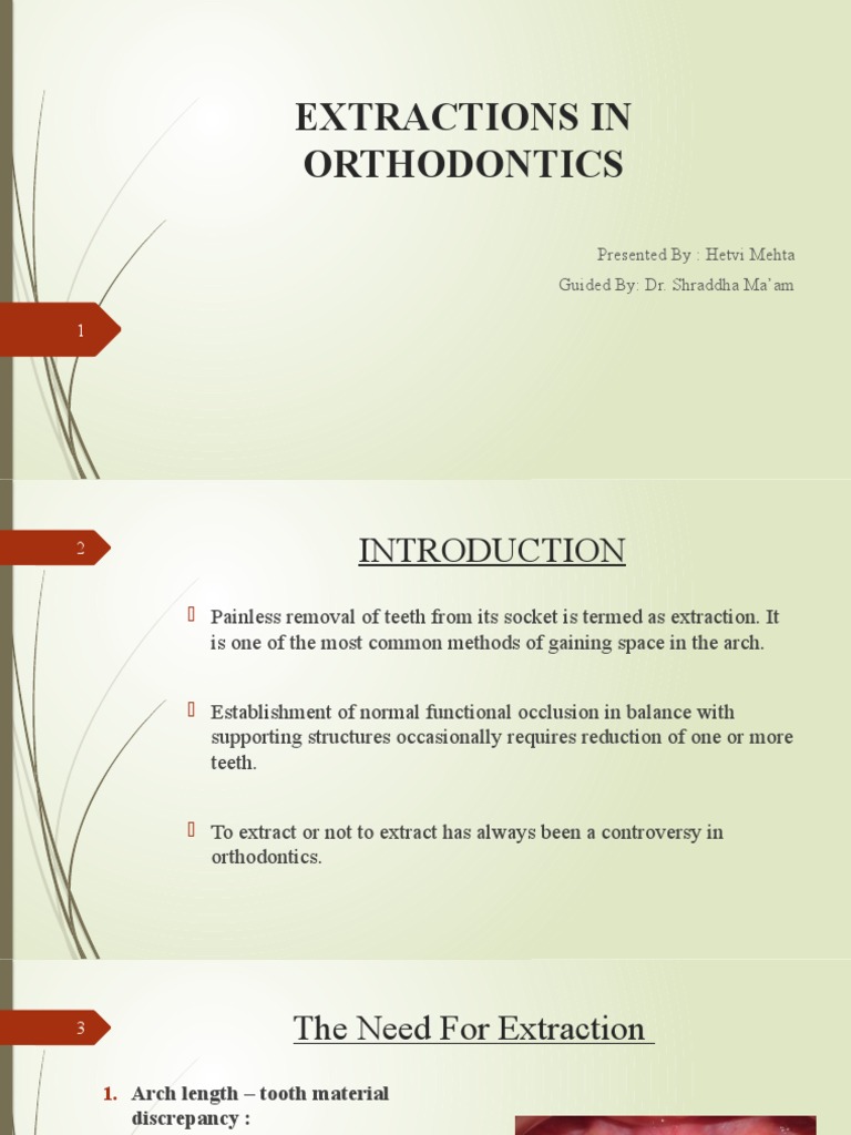 Extractions in Orthodontics | PDF | Dentistry Branches | Dental Anatomy