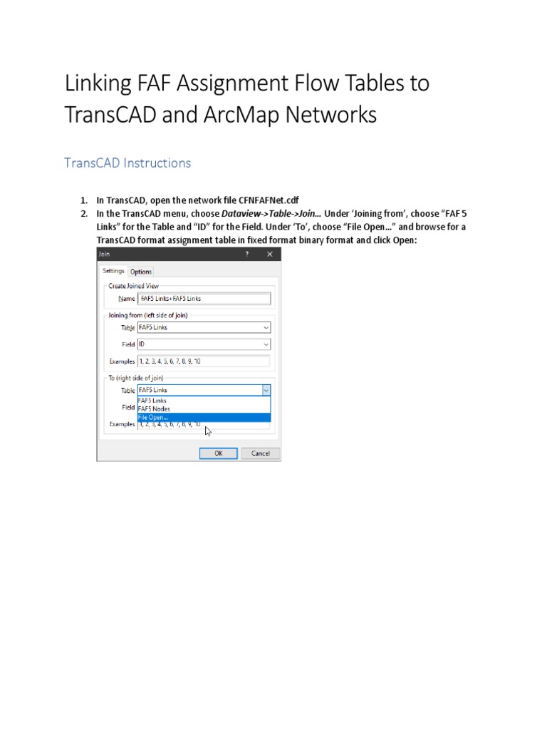 Linking FAF 5 Assignment Flow Tables To TransCAD and ArcMap Networks | PDF | Computers