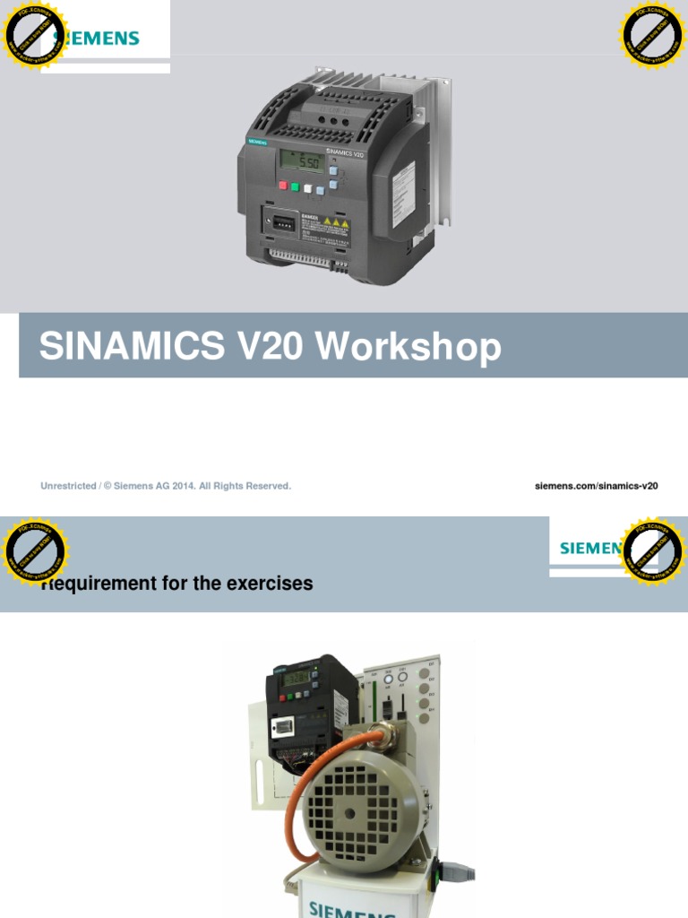 SINAMICS V20 Workshop Exercises | PDF | Computer Science | Computing