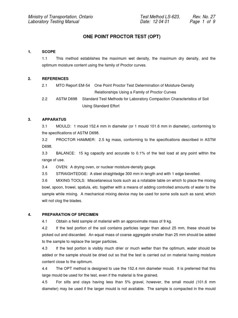 Proctor Test in Soil | PDF | Physical Sciences | Earth Sciences