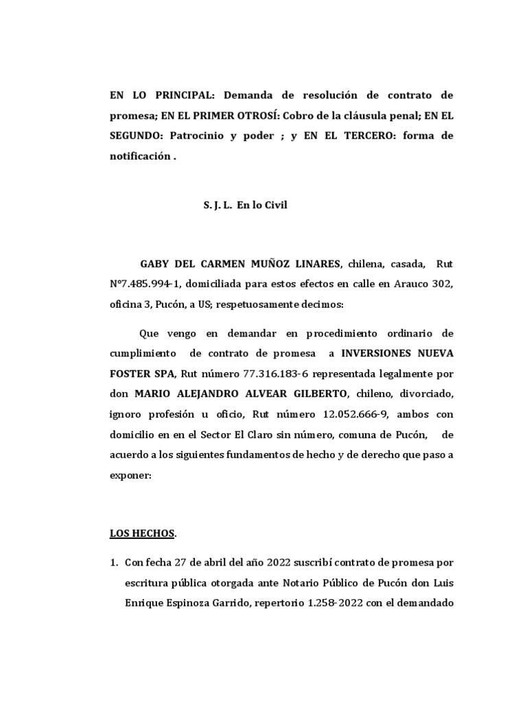 Demanda Con Clausula Penal | PDF | Justicia | Crimen y violencia