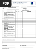 Compactor Daily Inspection Checklist | PDF