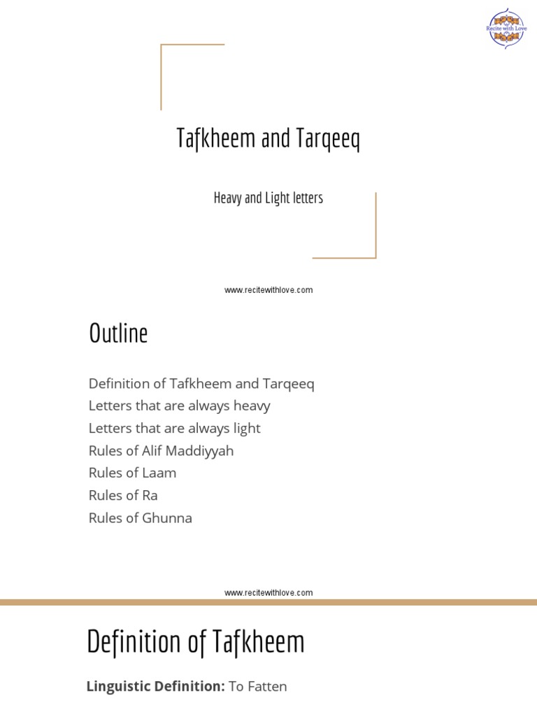 Tafkheem and Tarqeeq | PDF | Medieval Arabic Texts | Phonetics