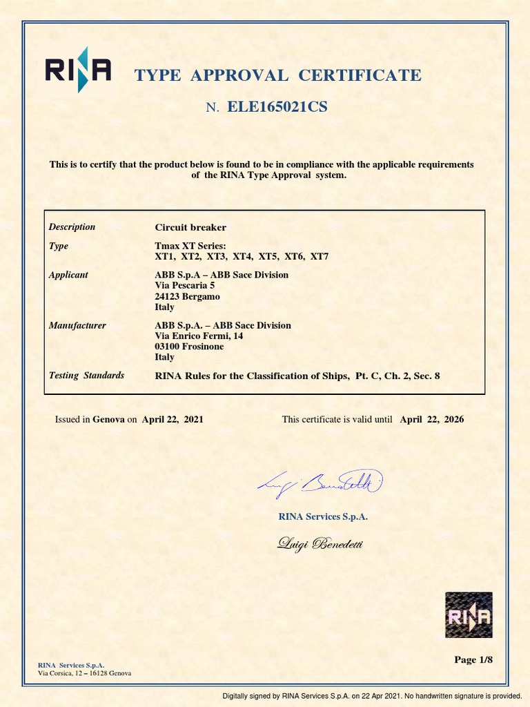 Circuit Breaker Certification | PDF | Alternating Current ...
