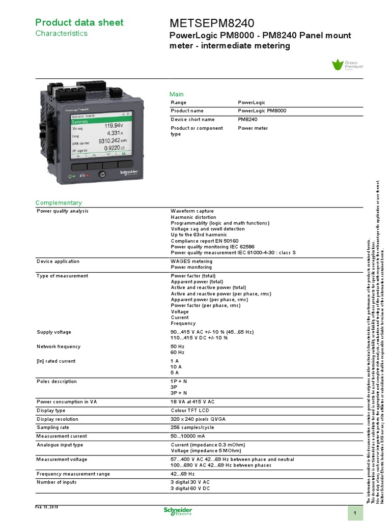PM8000 PM8240 Power Meter Overview | PDF | Ac Power | Electromagnetism
