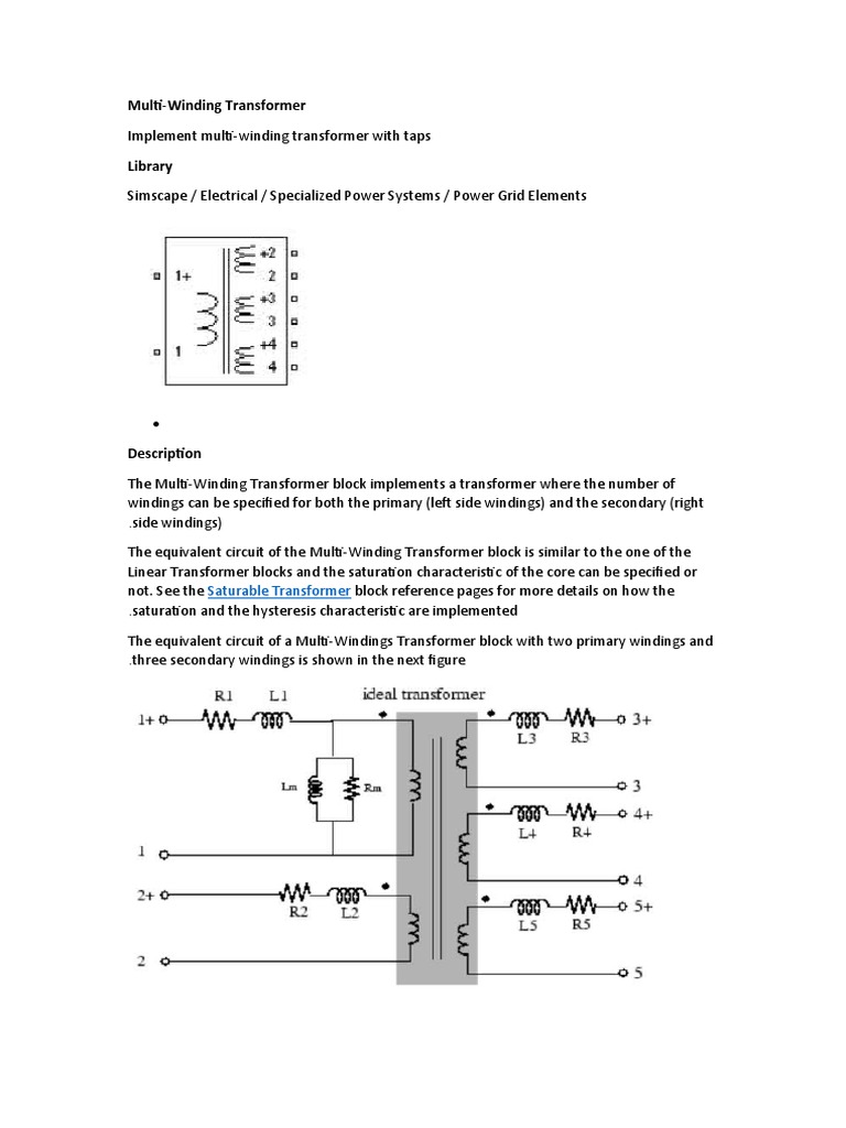 Multi-Winding Transformer | PDF | Transformer | Inductance