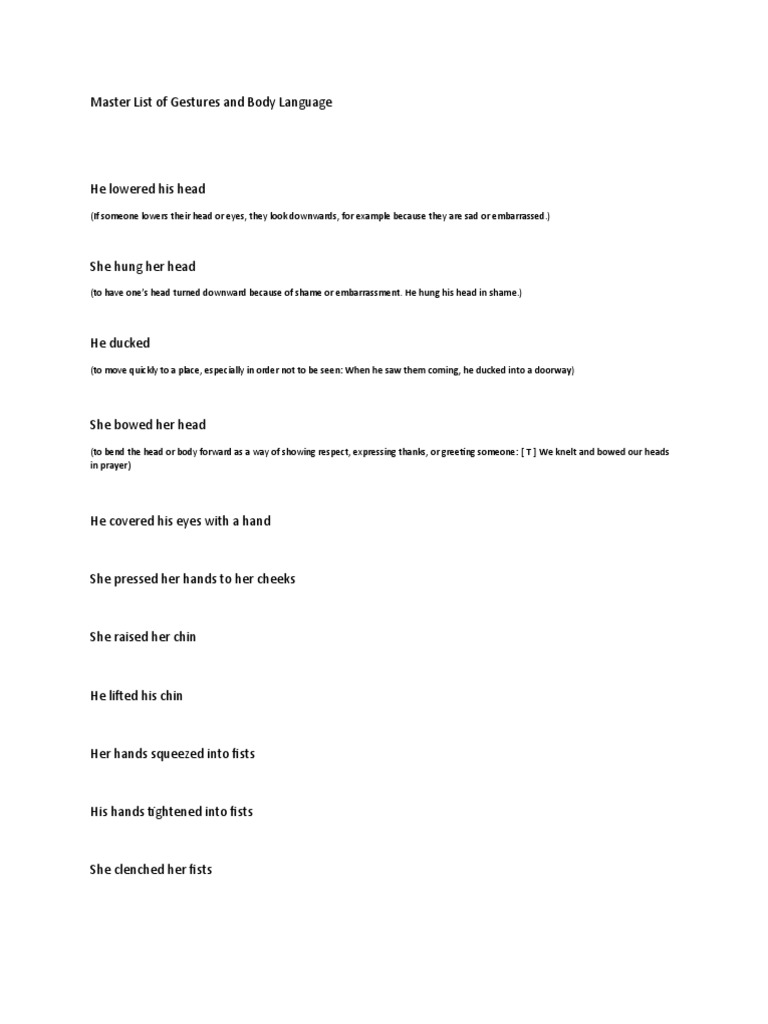 Gestures and Body Language | PDF | Body Language | Hand