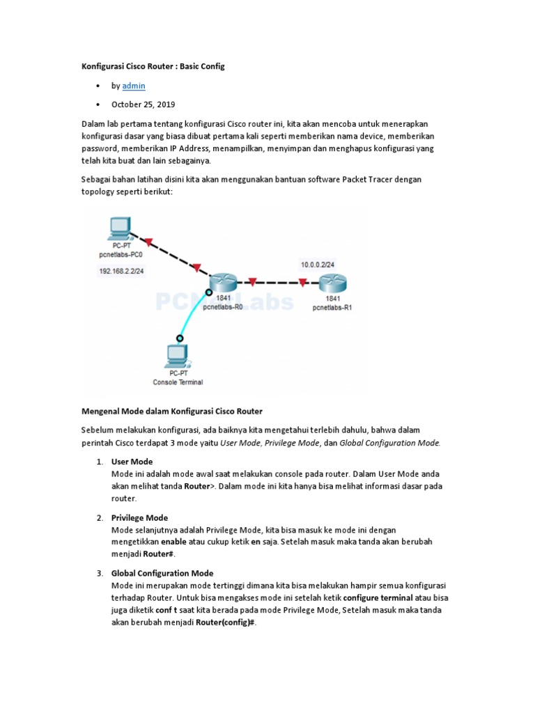Konfigurasi Dasar Router Cisco | PDF | Komputer