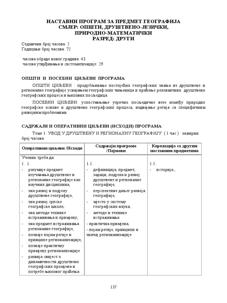 NPP Za II Razred Gimnazije | PDF