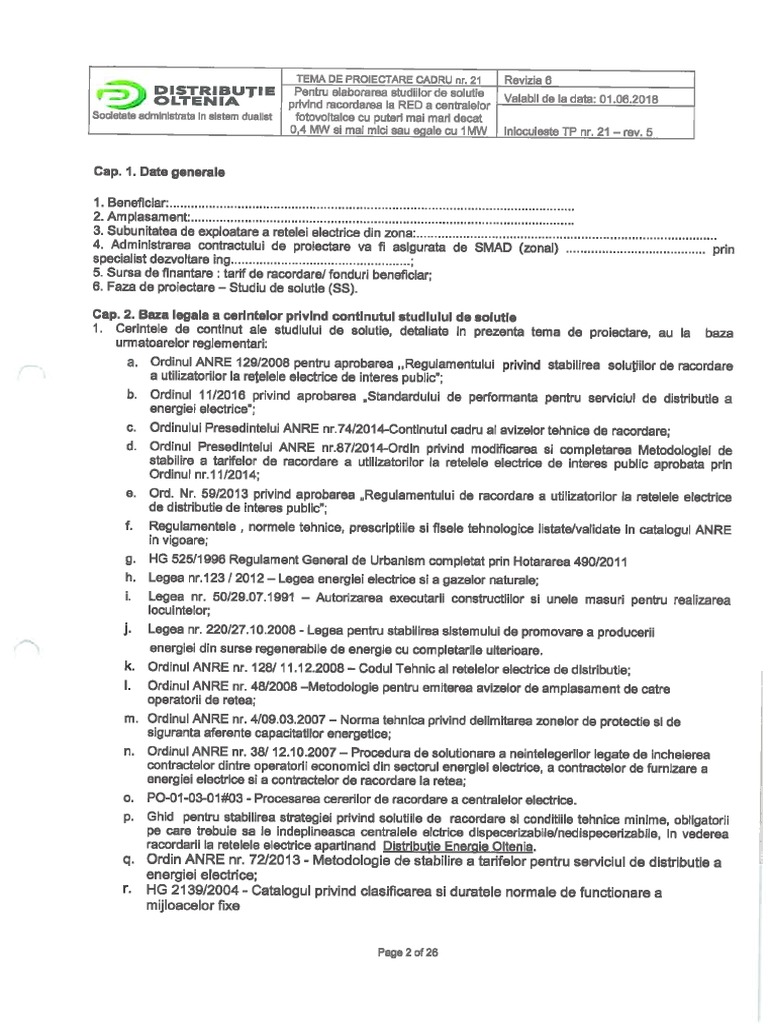 Elaborarea Studiilor de Solutie Privind Racordarea La RED A CEF Cu ...