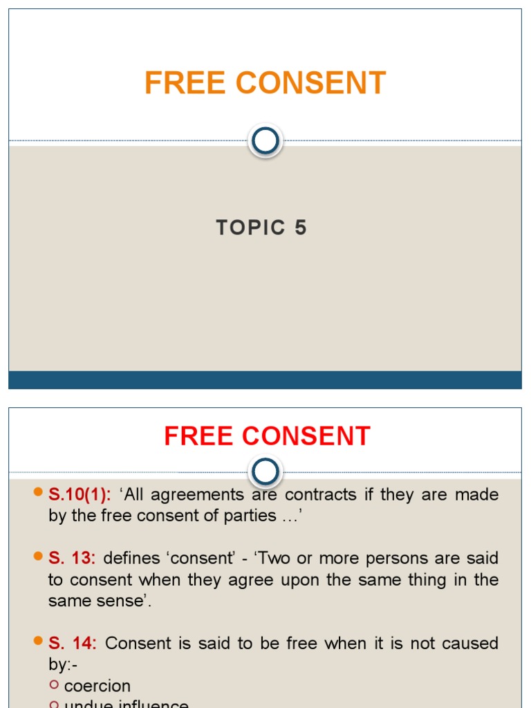 Understanding Free Consent in Contracts | PDF | Misrepresentation | Fraud
