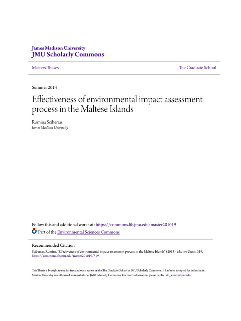 Effectiveness of Environmental Impact Assessment Process in The M | PDF ... Effectiveness of Environmental Impact Assessment Process in The M | PDF ...