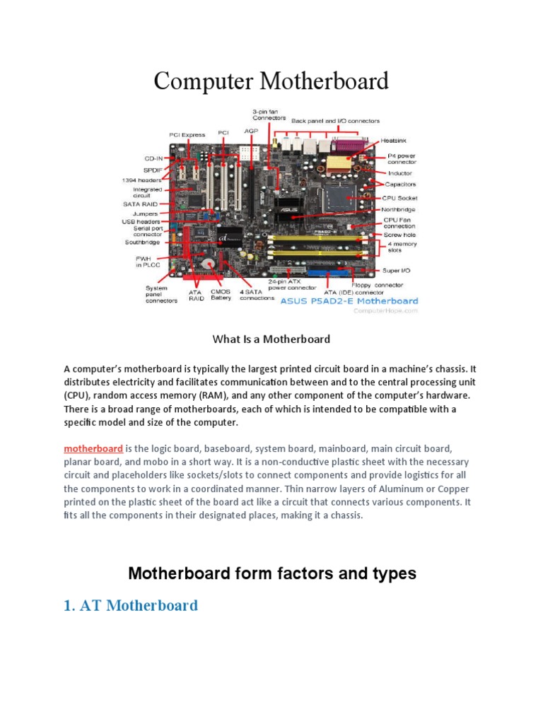 Computer Motherboard | PDF | Usb | Bios
