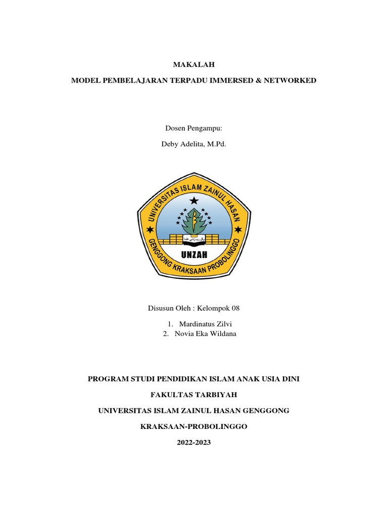 Model Pembelajaran Terpadu Immersed & Networked | PDF